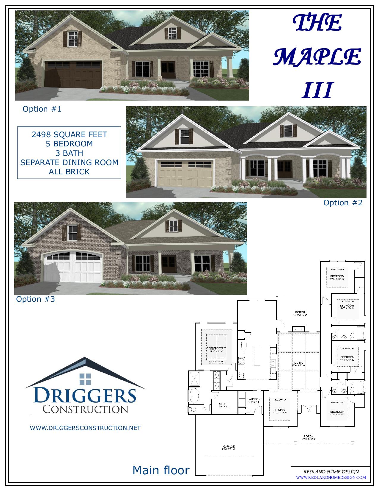 Maple III flyer, 2021-page-001 - Driggers Construction Warner Robins